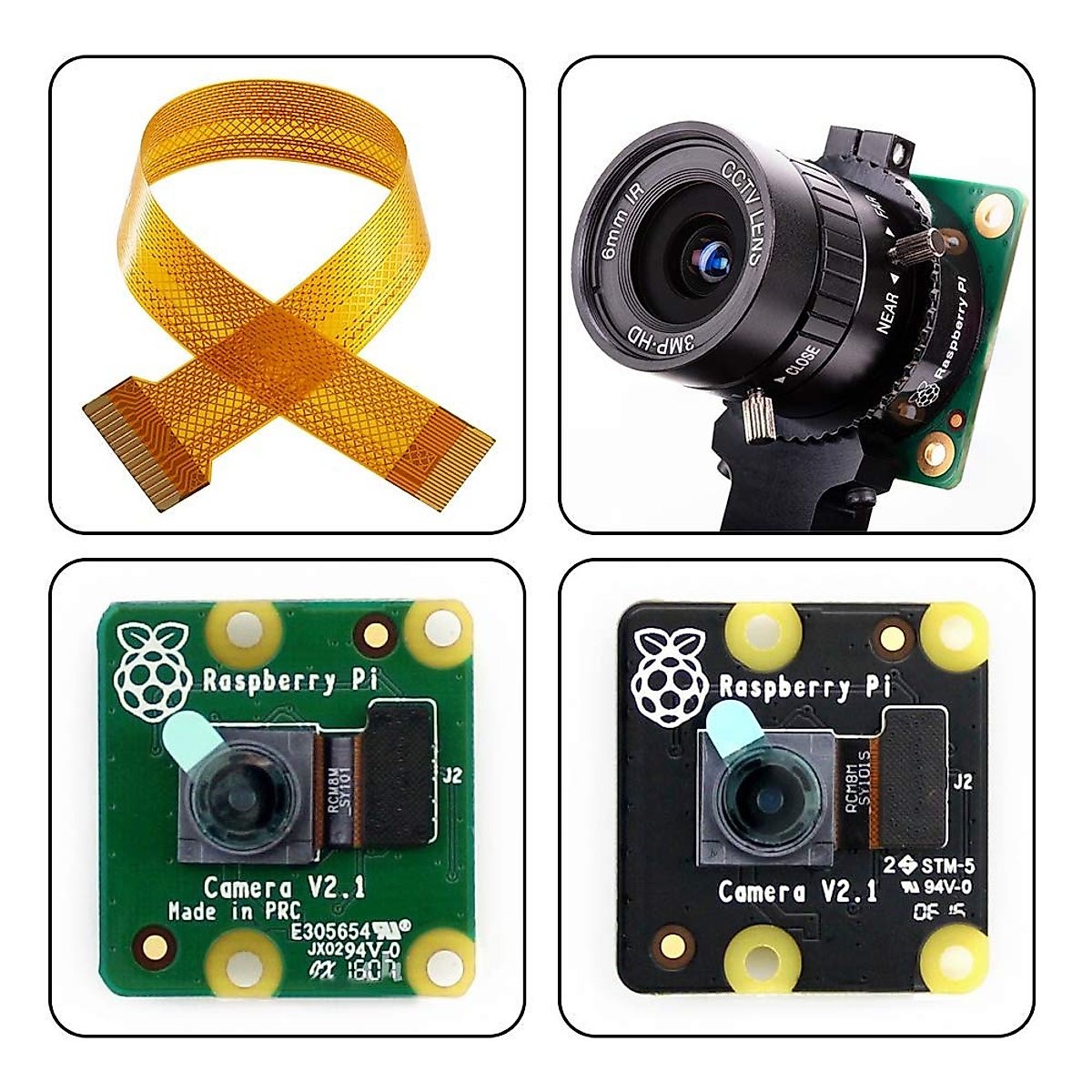 Aokin for Raspberry Pi Camera Cable, FPC Cable Ribbon Flex Extension Cable 15 Pin 22 Pin for Raspberry Pi Zero or Zero W, Octoprint Octopi Webcam, Monitor 3D Printer, etc, 16cm/6.30in, 1 Pcs