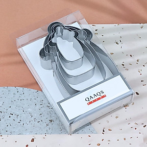 Baby Bottle Cookie Cutter Set for Baby Shower Baking, 5/4/3/2 inch, 4 Piece, Stainless Steel