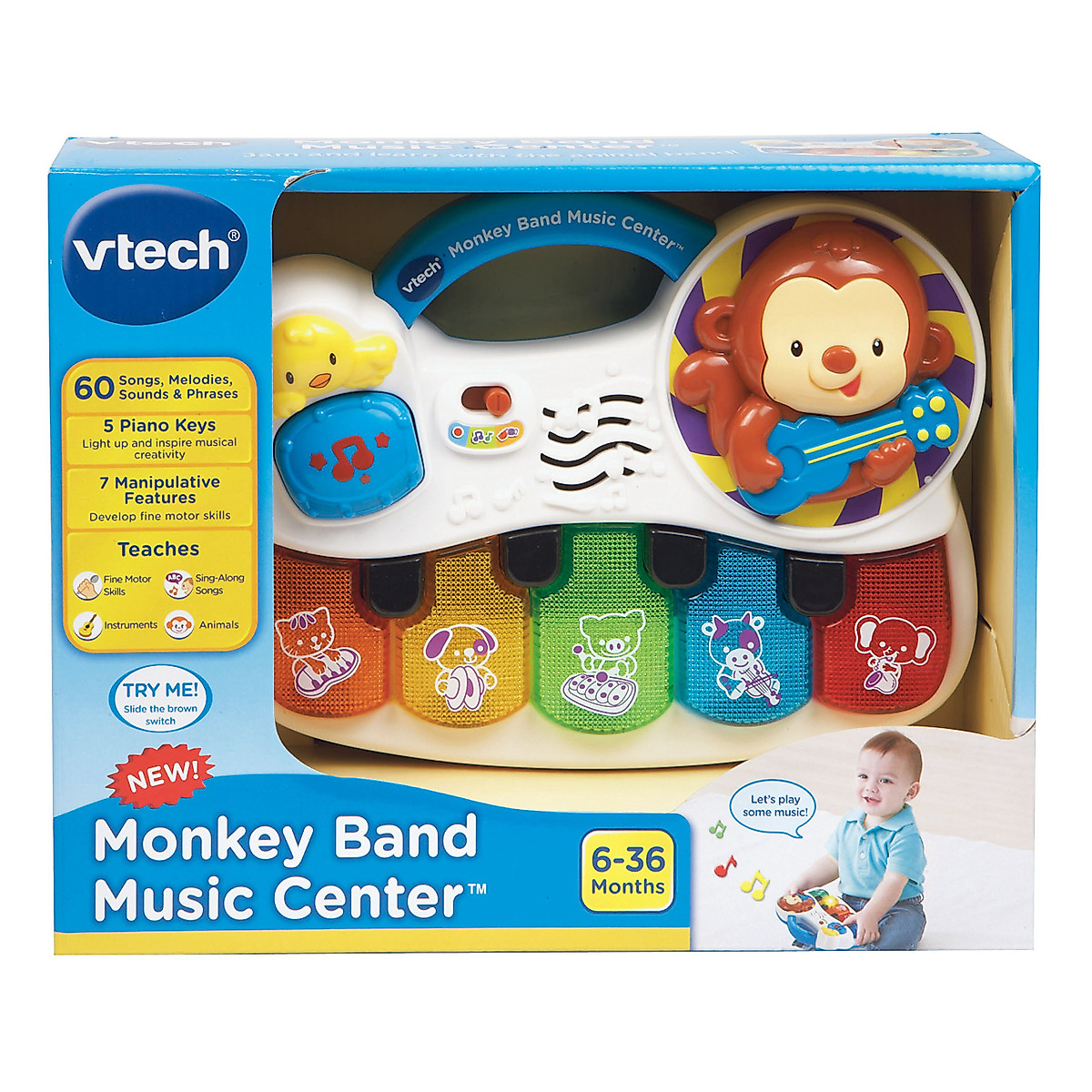 VTech Monkey Band Music Center, Multi-colored, 8"