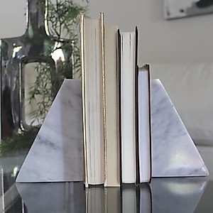 Heavy Marble Bookends for Shelves -Book Ends for Office décor - Book Holders for Shelves -Book dividers for Shelves