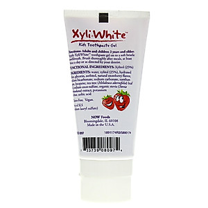 NOW Foods XYLIWHITE STRAWBERRY-KID'S TOOTHPASTE, 3 oz. - 5PK