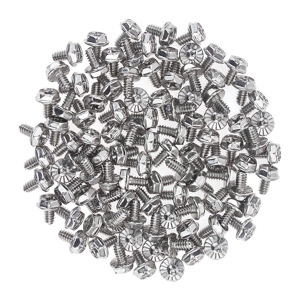 DShanLa 100Pcs Toothed Hex 6/32 Screws PC Case Hard Drive for Computer PC Case CD-ROM Hard Disk Motherboard Mounting Screws DShanLa