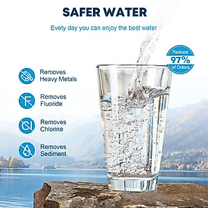 Kohree RV Water Filter Inline Water Filter Reduces Chlorine and Adjustable RV Water Pressure Regulator Valve with Gauge