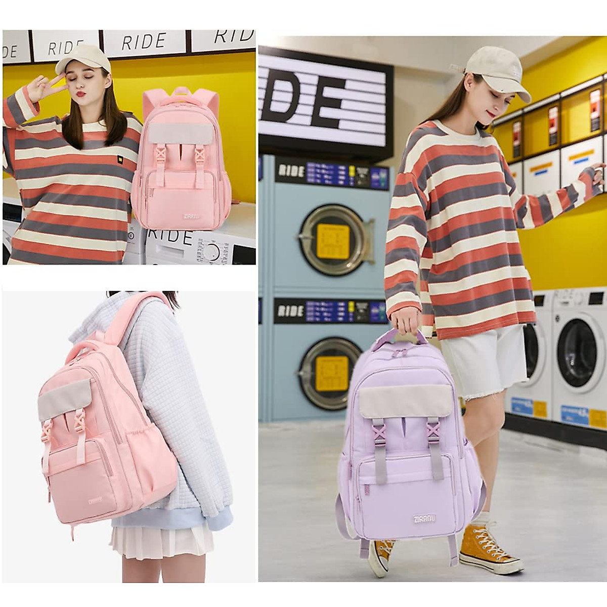 Dog-Paw Print School-Bag Backpack for Girls Middle School Elementary Bookbag Casual Daypack