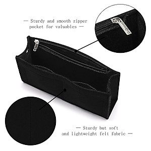 Joqixon Mini Felt Purse Organizer Insert Small Tote Bag organizer with Zipper