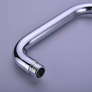 TRUSTMI 13 Inch Shower Arm with Flange S Shape Shower Head High Rise Extension Replacement Pipe, Stainless Steel, Chrome