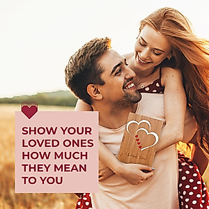 Valentine’s Day Cards for Her Him, Wood Valentines Cards for Husband Wife, Anniversary Card by HeartSpace, Classic Hearts Design: Wooden Greeting Cards, Handmade Made from Sustainable Bamboo, Love Card, Valentines Day Gift, Valentine Card, Valentine's Day