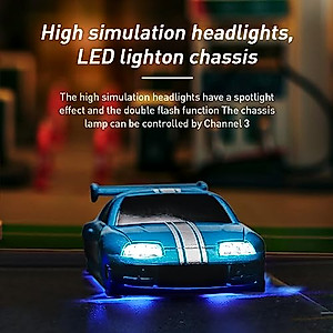 havcybin 1:76 Turbo Racing Scale RC Sport Car, Table Racing Remote Control Mini Model Car Full Proportional RTR Kit Toys (C63-1-blue)