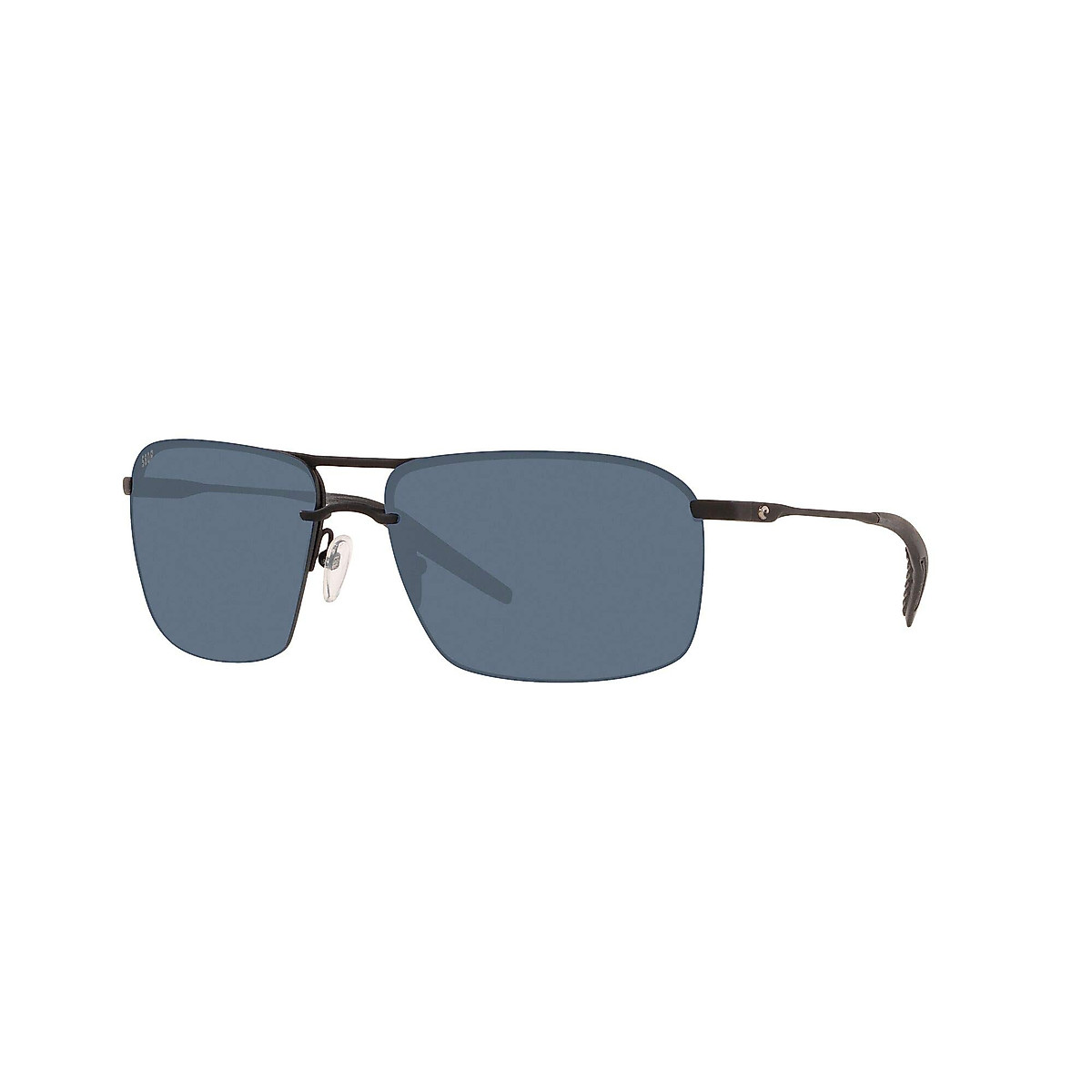 Costa Del Mar Mens Skimmer Rectangular Sunglasses, Matte Black/Grey Polarized-580P, 62 mm