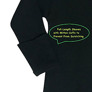Laughing Giraffe Baby Infant Blank Long Sleeve Sleeper Gown With Mitten Cuffs - Black (0-3 Months -3850)