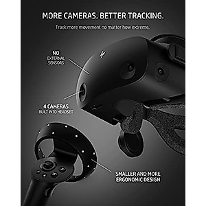 HP Reverb G2 VR Headset with Controller, Adjustable Lenses & Speakers from Valve, 2160 x 2160 LCD Panels, for Gaming, Ergonomic Design, 4 Cameras, Compatible with SteamVR & Windows Mixed Reality