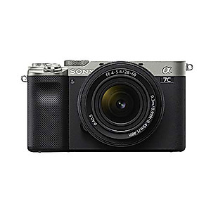 Sony Alpha a7C Full-Frame Compact Mirrorless Camera (Silver) Bundle with FE 28-60mm f/4-5.6 and 50mm f/1.8 Lens (6 Items)