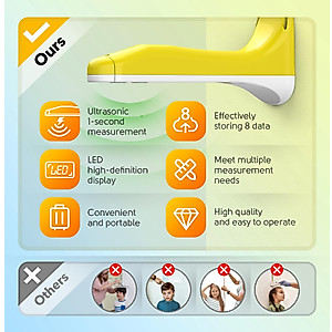 Portable Ultrasound Body Height Stadiometer - Handheld Cordless Height Measurement Device for Children and Adults with Temperature Display decor 30cm-220cm / 11.8in-86.6in