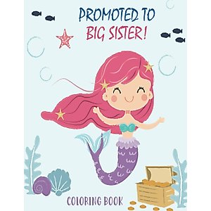 Promoted to Big Sister Coloring Book: New Baby Color Book for Big Sisters Ages 2-6 with Unicorns and Mermaids - Perfect Gift for Little Girls with a New Sibling!