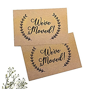 50 Moving Announcement Postcards - Fill in the Blank Change of Address - Rustic Kraft We've Moved Postcards, Change of New Address Moving Announcements, House Warming Gifts, Weve Moved Cards