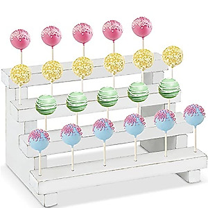Cake Pop Stand Holder for Display, 22 Hole Solid Wood Lollipop Stand Holder for Weddings Baby Showers Birthday Parties Anniversaries Cake Pop Holder Cake Pop Stand (22 Hole)