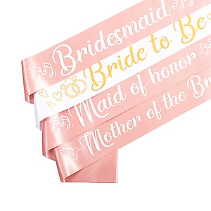 Party to Be Set of 2 PCS Rose Gold Maid of Honor and Mother fo the Bride Sashes Bachelorette Party Wedding Decorations