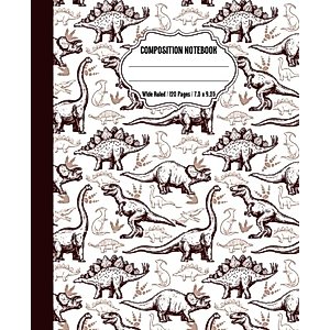 Dinosaur Composition Notebook: Mini Composition Notebooks; Primary Journal Grades K-2, Aesthetic School Supplies | Cute Composition Notebooks For Kids, Teens, Girls, Boys, Primary Writing Journal