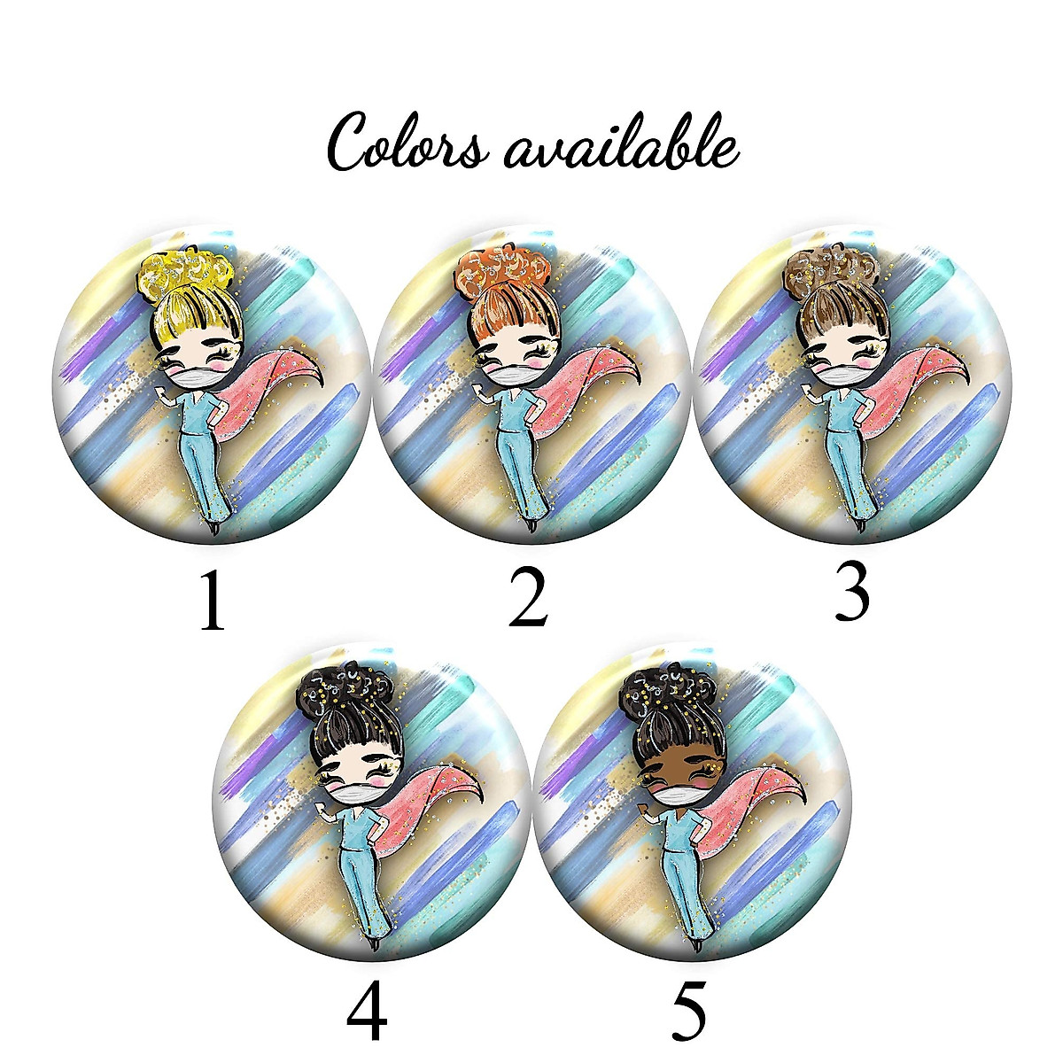 Super Hero Nurse or Doctor Stethoscope Tag (5 Color Design Choices) - Adjustable Tube Steth Id Personalized with Name, Monogram, Occupation Title - Woman Gift