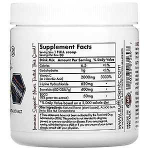 Sufficient-C High Dose Vitamin C Lemon Peach Immune-Ade Drink Mix - 125 Gram Three (3) Pack