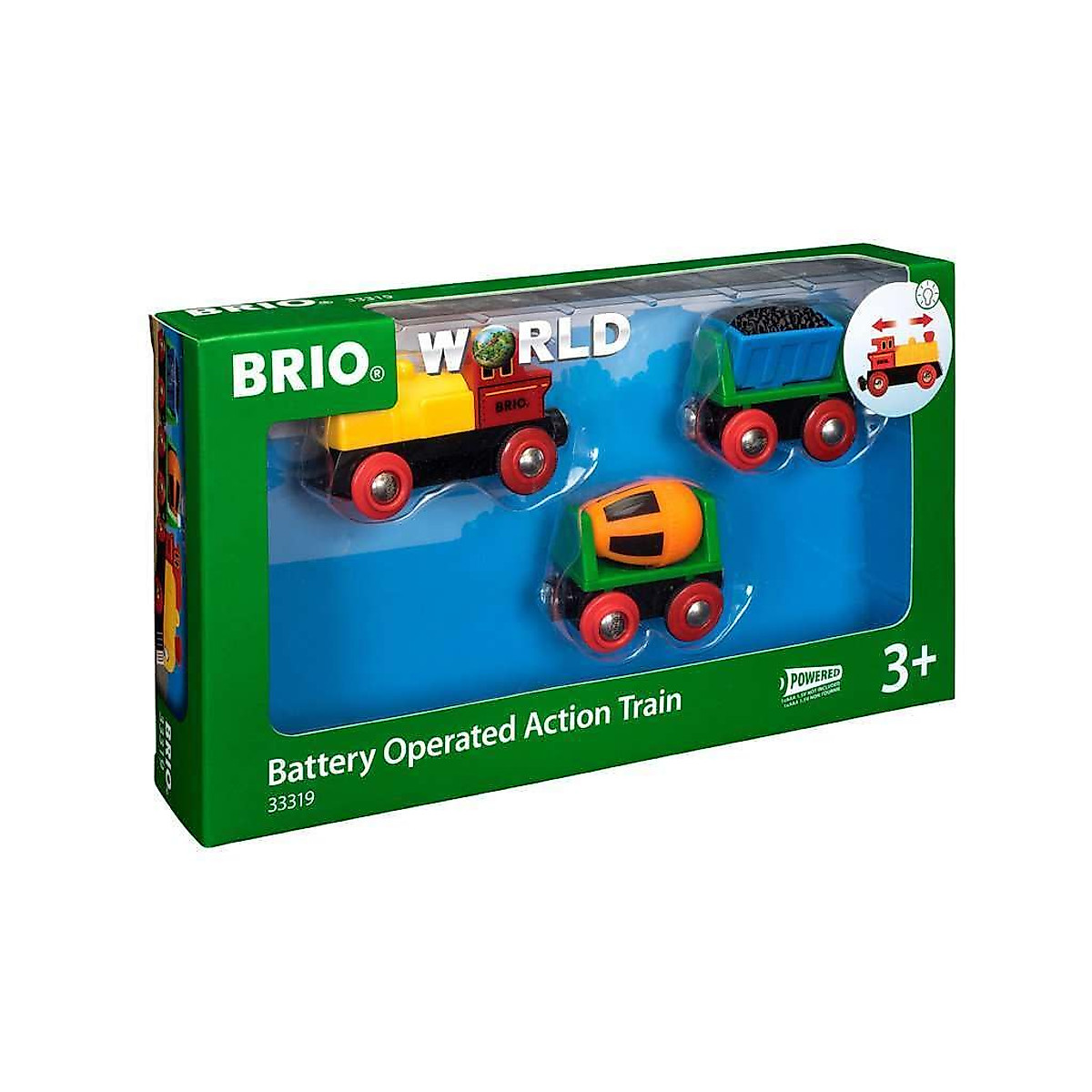 BRIO World Battery Operated Action Train - Dynamic 3 Piece Toy Train Set | Perfect for Kids Ages 3+ | Fun and Educational | Compatible with All Railway Toys