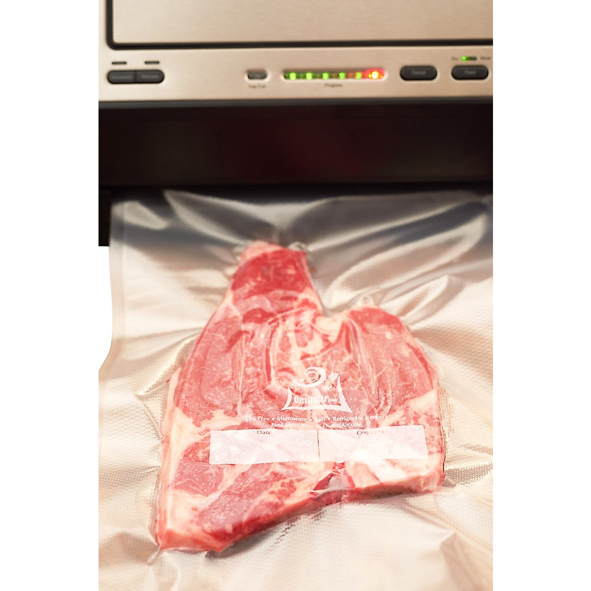 100 Vacuum Sealer Bags: Quart Size (8" x 12") by OutOfAir Works with FoodSaver & Other Machines - 33% Thicker BPA Free, Commercial Grade, 8 x 12 inches