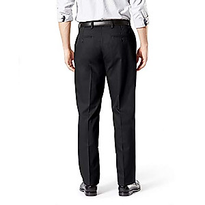 Dockers Men's Classic Fit Signature Khaki Lux Cotton Stretch Pants (Regular and Big & Tall), Black, 34W x 32L