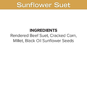 Blue Seal Sunflower Bird Suet Cake | No Mess Wild Bird Suet | 11 oz (12 Pack)