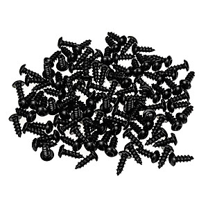 Xiaoyztan 100 Pcs M6x16 Truss Head Hex Socket Pointed Wood Screws Oxide Coated Carbon Steel Self-Drilling Screws