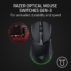 Razer Cobra Wired Gaming Mouse: 58g Lightweight Design - Gen-3 Optical Switches - Chroma RGB Lighting with Underglow - Precise 8500 DPI Optical Sensor - 100% PTFE Mouse Feet - Speedflex Cable - Black