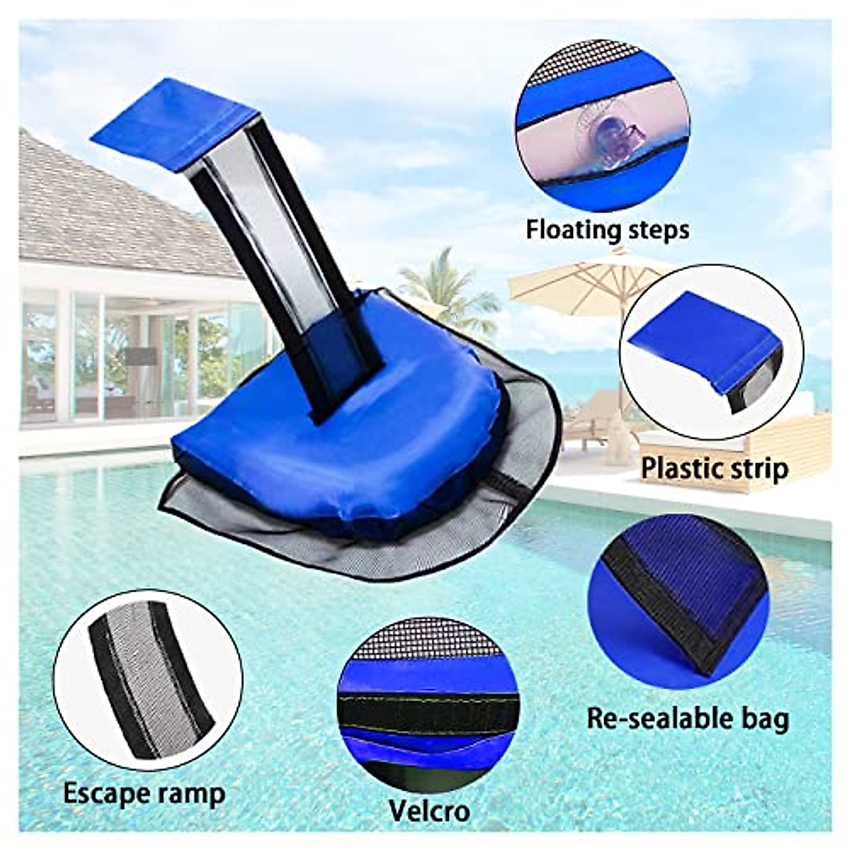 DIY RESIN 2 Pack Animal Saving Escape Ramp Critters for Pools and Spas, Frog Saver Swimming Pool, Floating Rescues Tool Outdoor Toads Critters, Reduces Pool Maintenance Needs (Blue), (D-12)