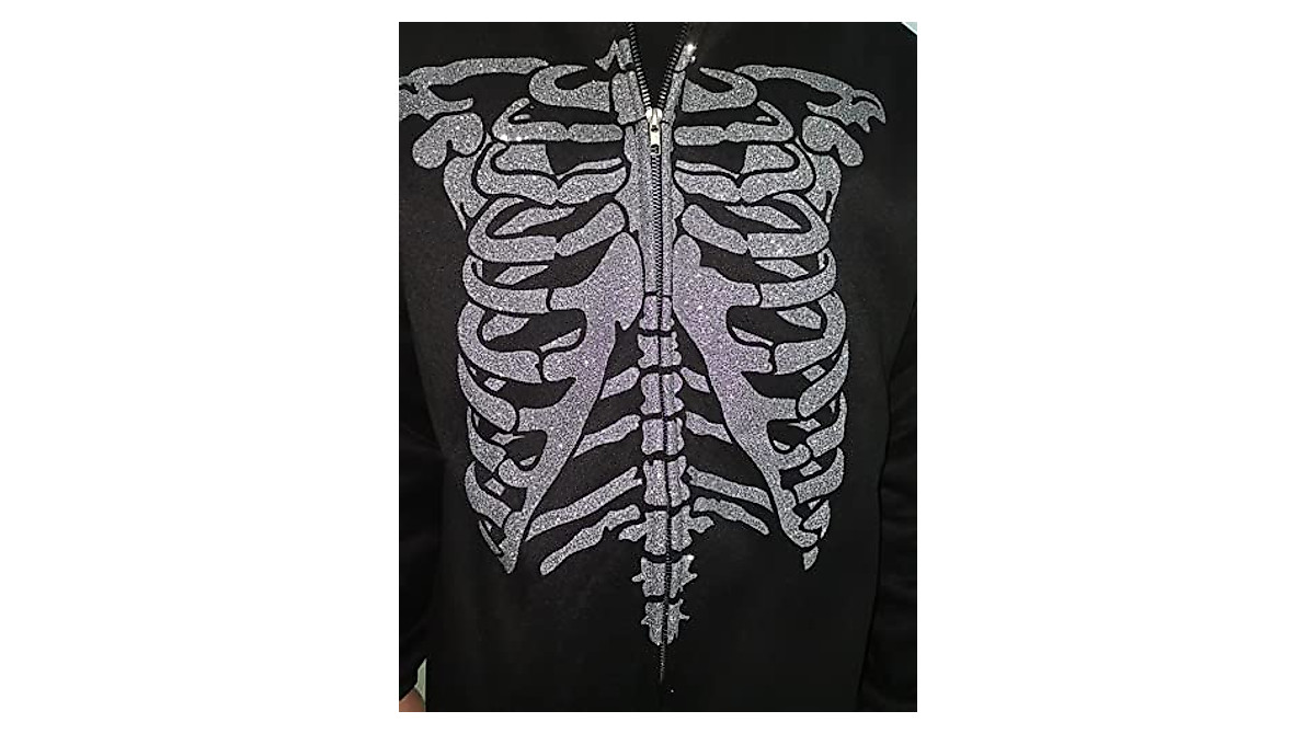 Stylish Y2K Rhinestone Skeleton Hoodie for Men & Women