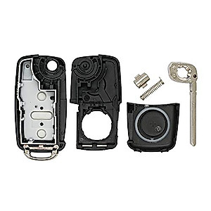 SEGADEN Replacement Key Shell Compatible with VOLKSWAGEN VW PASSAT SEAT SKODA 3 Button Keyless Entry Remote Flip Key Case Fob SS826B
