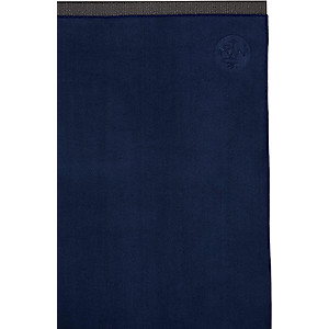 Manduka eQua Yoga Towel – Absorbent, Non-Slip for Yoga, Gym, Pilates, and Outdoor Fitness, Quick Drying - 72 Inch, Midnight Color