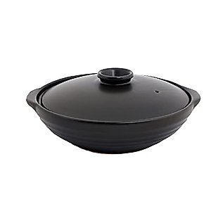 GREATUS Korean Dojagi J Pot/Korean Stone Pot with lid, Stone Bowl for Kimchi Budae Sundubu Stew(Small)