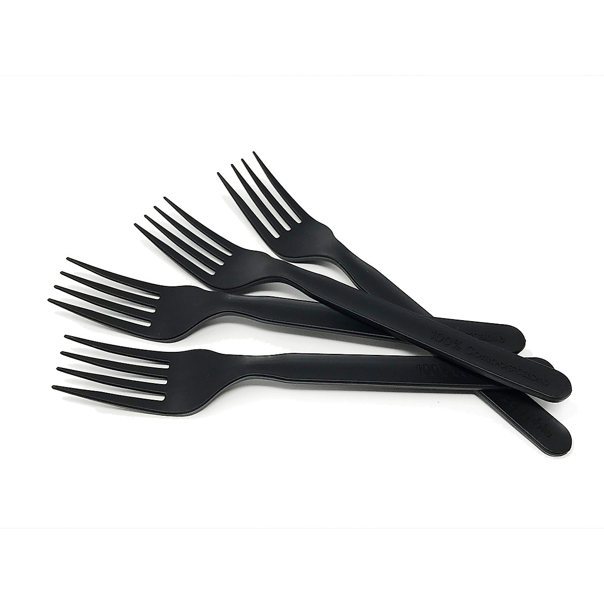 Compostable Heavyweight Disposable Forks - 100 Count CPLA Forks - Eco Friendly Compostable Forks Made from Cornstarch