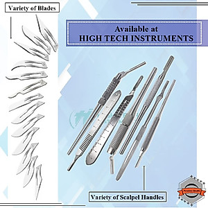 100 Pcs Box Surgical Sterile Blades #11 Made of High Carbon Steel With Stainless Steel Scalpel Handle Knife #3 Graduated Use for Biology Lab Anatomy, Cutting, Med Student, Sculpting, Repairing