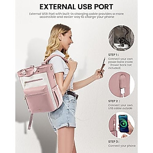LOVEVOOK Laptop Backpack for Women 15.6 Inch Laptop Bag with USB Port Wide Open Work Tote Bag Convertible Casual Daypack Business Computer Travel Backpack Purse Teacher Nurse Bag