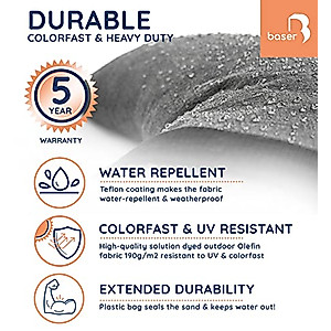 Baser Fillable Straight Sandbags, 4 x 55 LBS fillable Weight Bags for Patio Umbrellas, Cantilevers and Garden Accessories