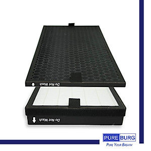 PUREBURG Replacement HEPA Filter Kit Compatible with Rowenta Intense Pure AIR XL Air Piurifiers PU60XX Series PU6010 PU6015 PU6020 PU6025 PU6040 PU6045 Part # XD6077U0 XD6061 XD6066