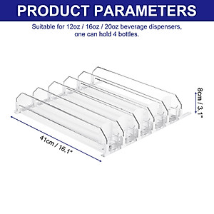 uxcell 5pcs Drink Organizer for Refrigerator, Self-Pushing Soda Can Organizer Width Adjustable Drink Dispenser Beverage Pusher for Fridge Pantry, White