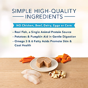 Blue Buffalo Basics Skin & Stomach Care, Grain Free Natural Adult Pate Wet Cat Food, Indoor Fish 3-oz cans (Pack of 24)