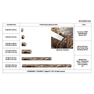 ROSEROSA Peel and Stick PVC Marble Self-Adhesive Wallpaper Covering Counter Top Shelf Liner Emperador (PGS4020 : 2.00 Feet X 6.56 Feet)