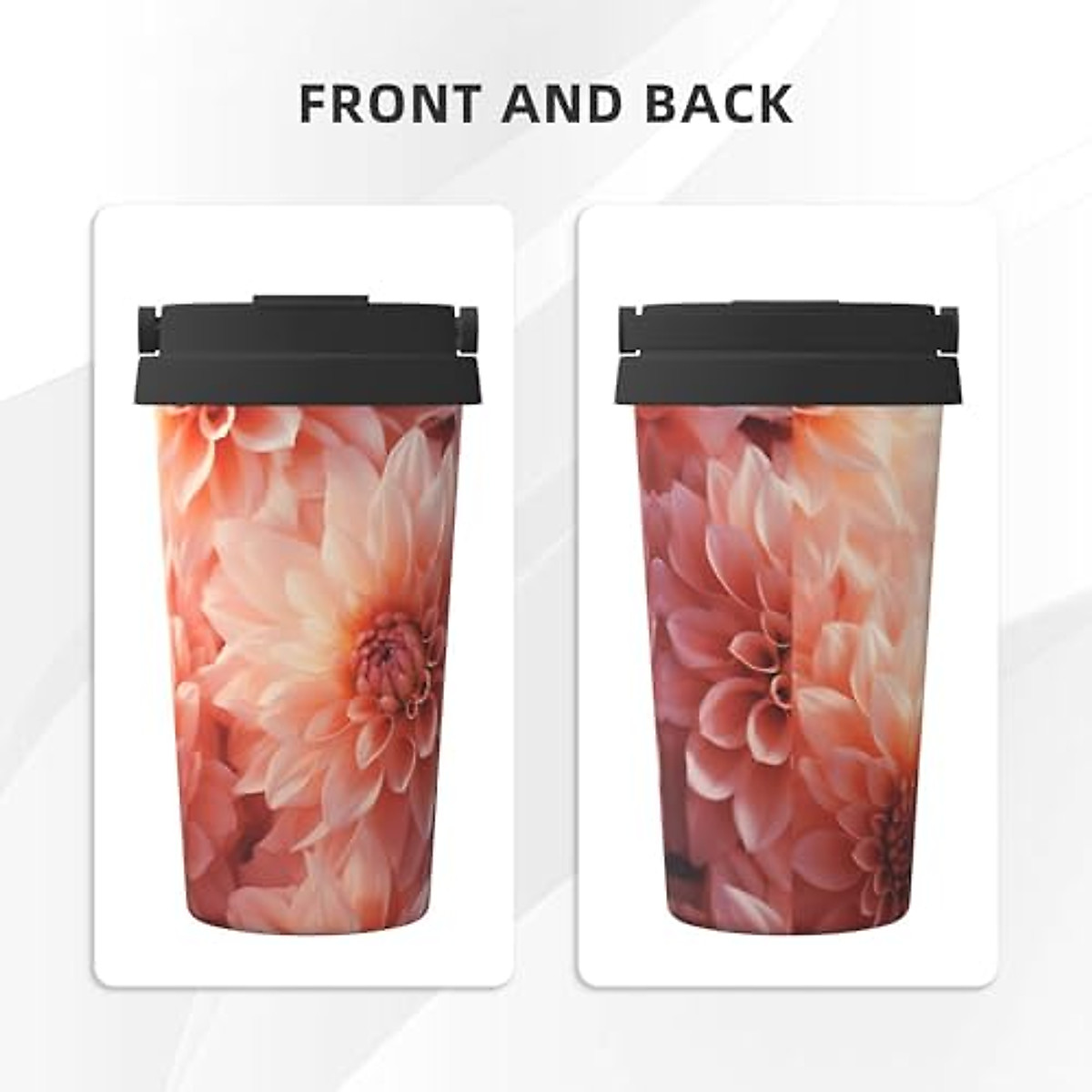 WANGXUEE Triangle Flower Print 500ml Stainless Steel Travel Tumbler Double Wall Vacuum Insulated Coffee Mug