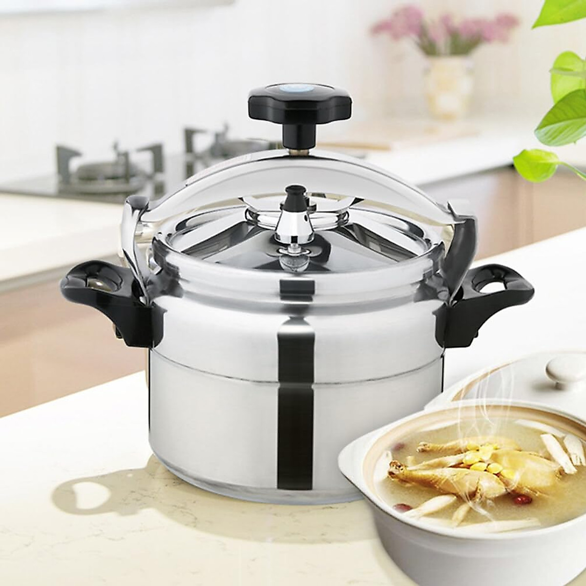 ABOOFAN Aluminum Pressure Cooker, 7L Pressure Canner Release Valve Aluminum Canning Pot Cooker Pot Stove Top Instant Fast Cooking Pot