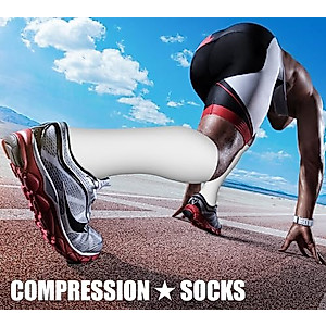 CHARMKING 3 Pairs Open Toe Compression Socks for Women & Men Circulation 15-20 mmHg is Best for All Day Wear Running Nurse (03 Black/White/Grey, L/XL)