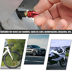 Osilly Car Tire Valve Caps, 8 Pack Spike Aluminium Alloy Auto Air Pressure Stem Caps, Universal Dust-Proof Car Tire Valve Trim Accessories, Fit for Cars, Trucks, SUVs and Motorcycles (Red)