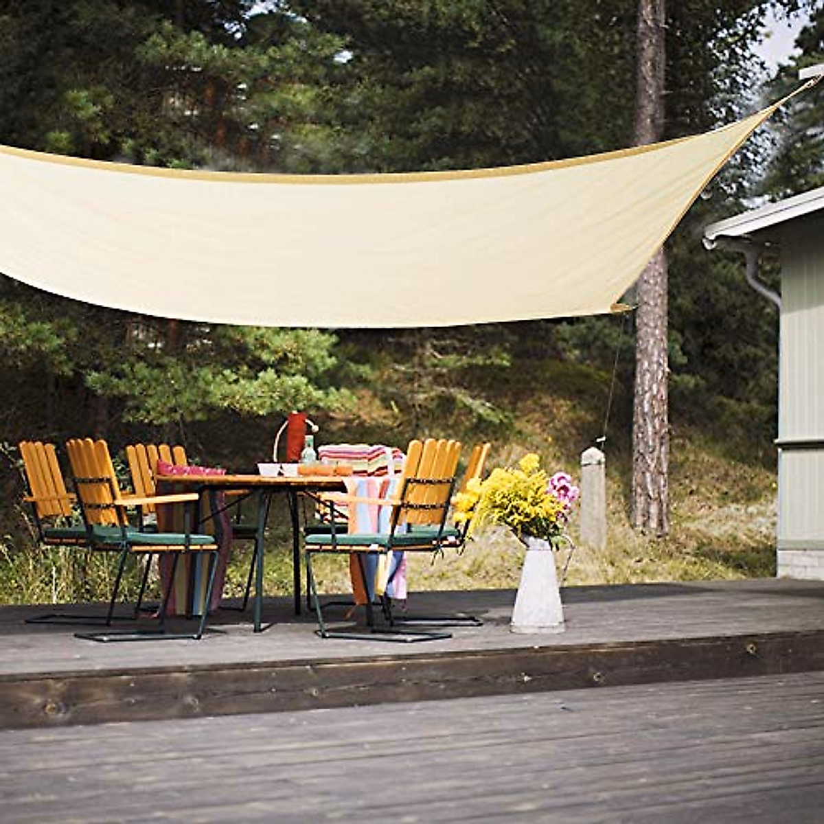 Hyindoor Sun Shade Sail UV Block Canopy for Outdoor Patio Garden Rectangle Sunscreen Awning 6' x 10'