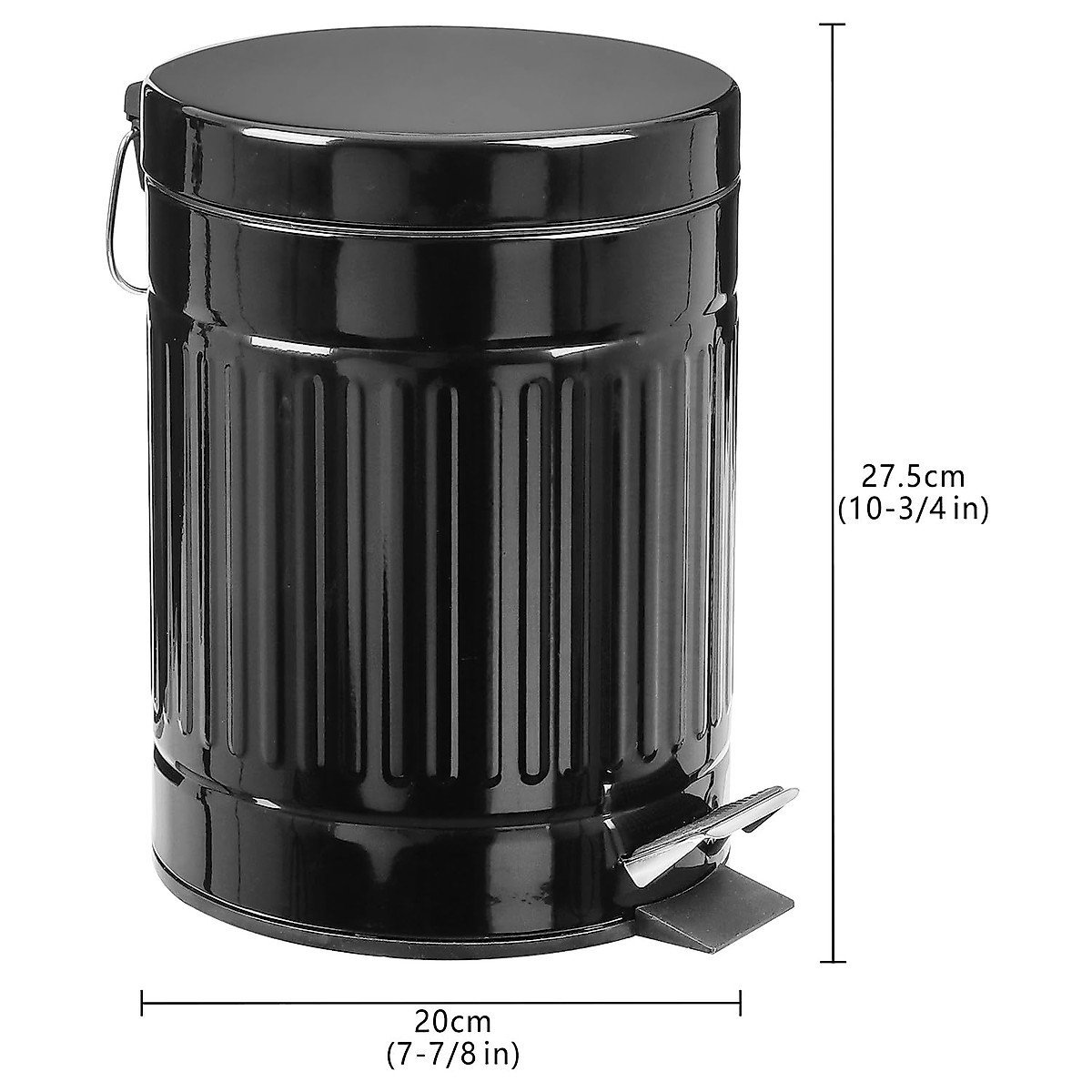 OCTMUSTARD Round Step Pet Trash with Lid,Mini Metal Pedal Bin,Small Garbage Can Wastebasket for Home,Car or Office