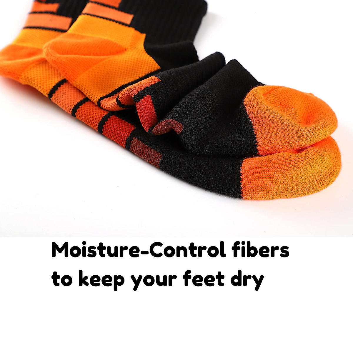 Hicomlor Athletic-Ankle-Socks for Men, Running-Socks with Cushioned, Mesh Ventilating, Arch Support, Moisture Wicking 5 pairs